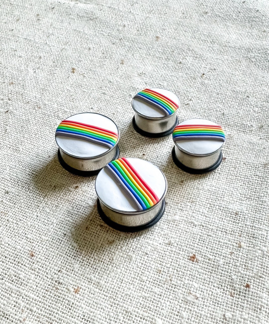 Stainless Steel Plugs, Polymer Clay Gauge, Single Flare Ear Stretching ...