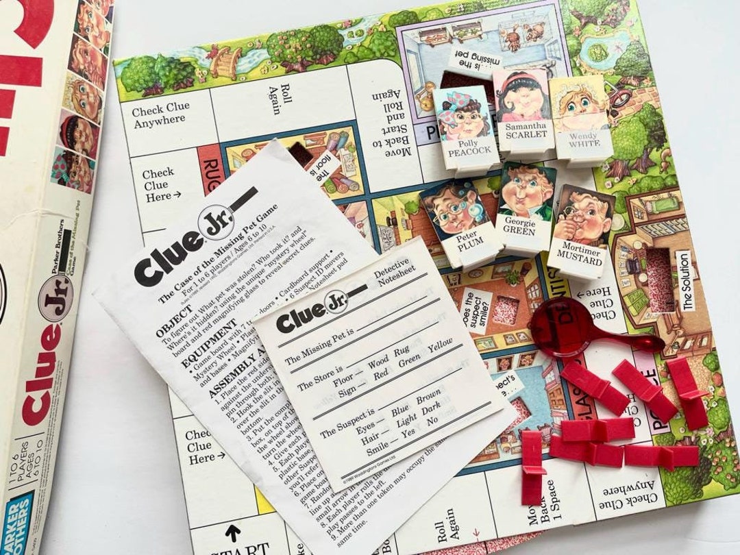 Clue Jr. - 1989 - Parker Brother - Clue Junior: the Case of the Missing ...