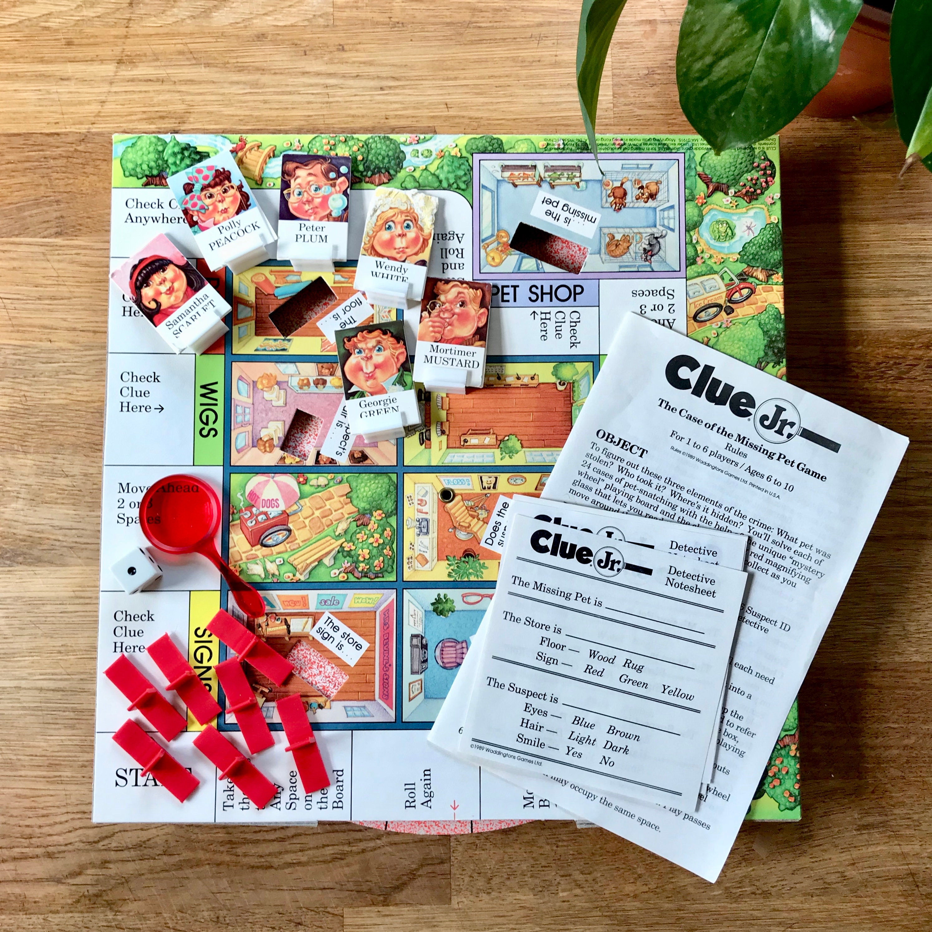 Clue Jr 1989 Case of the Missing Pet Parker Brothers Board - Etsy