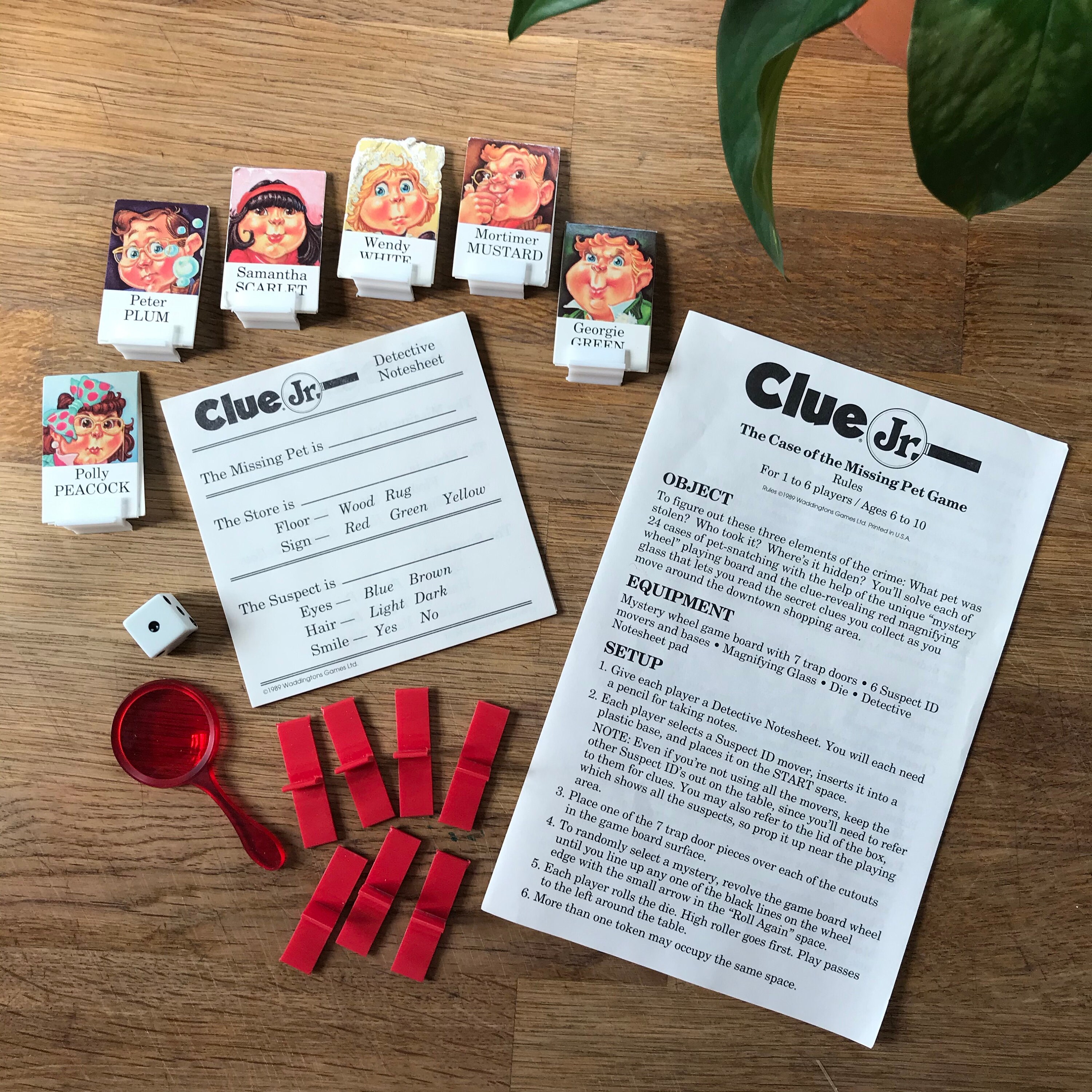 Clue Jr 1989 Case of the Missing Pet Parker Brothers Board - Etsy