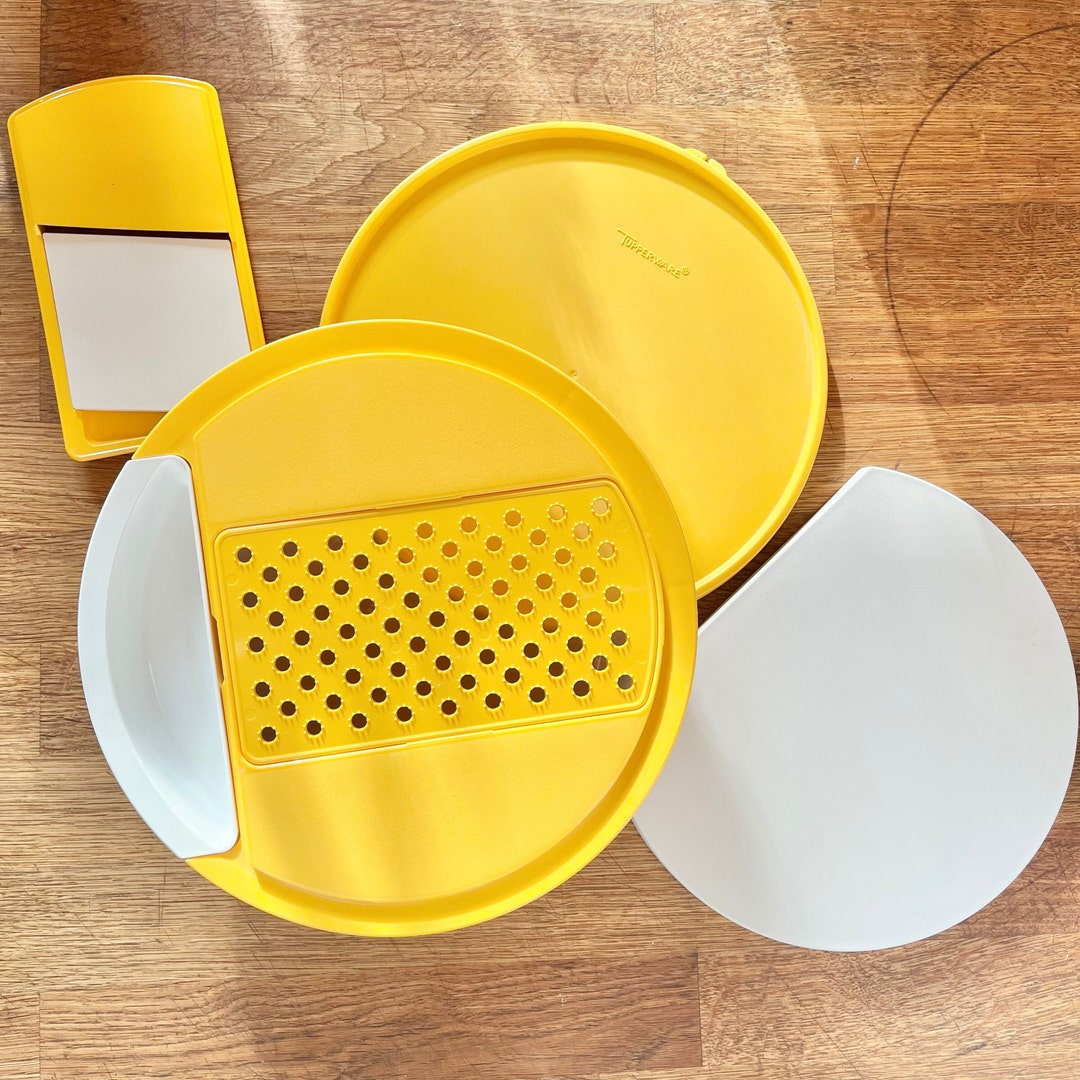 Tupperware - Yellow Cheese Slicer, Grater, Bowl & Cutting Boar - Etsy