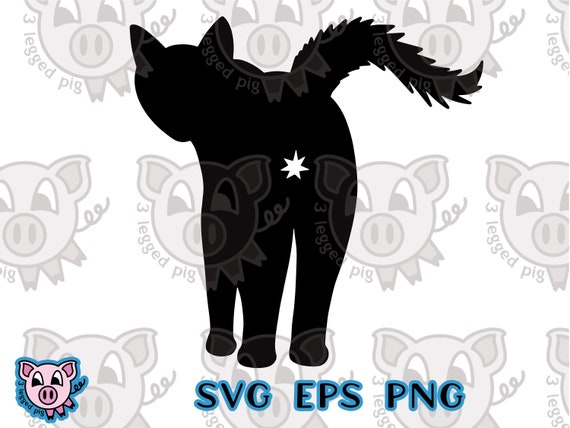 Scrapbooking Eps Png svg Cat Butt Silhouette Cut File Craft Supplies ...