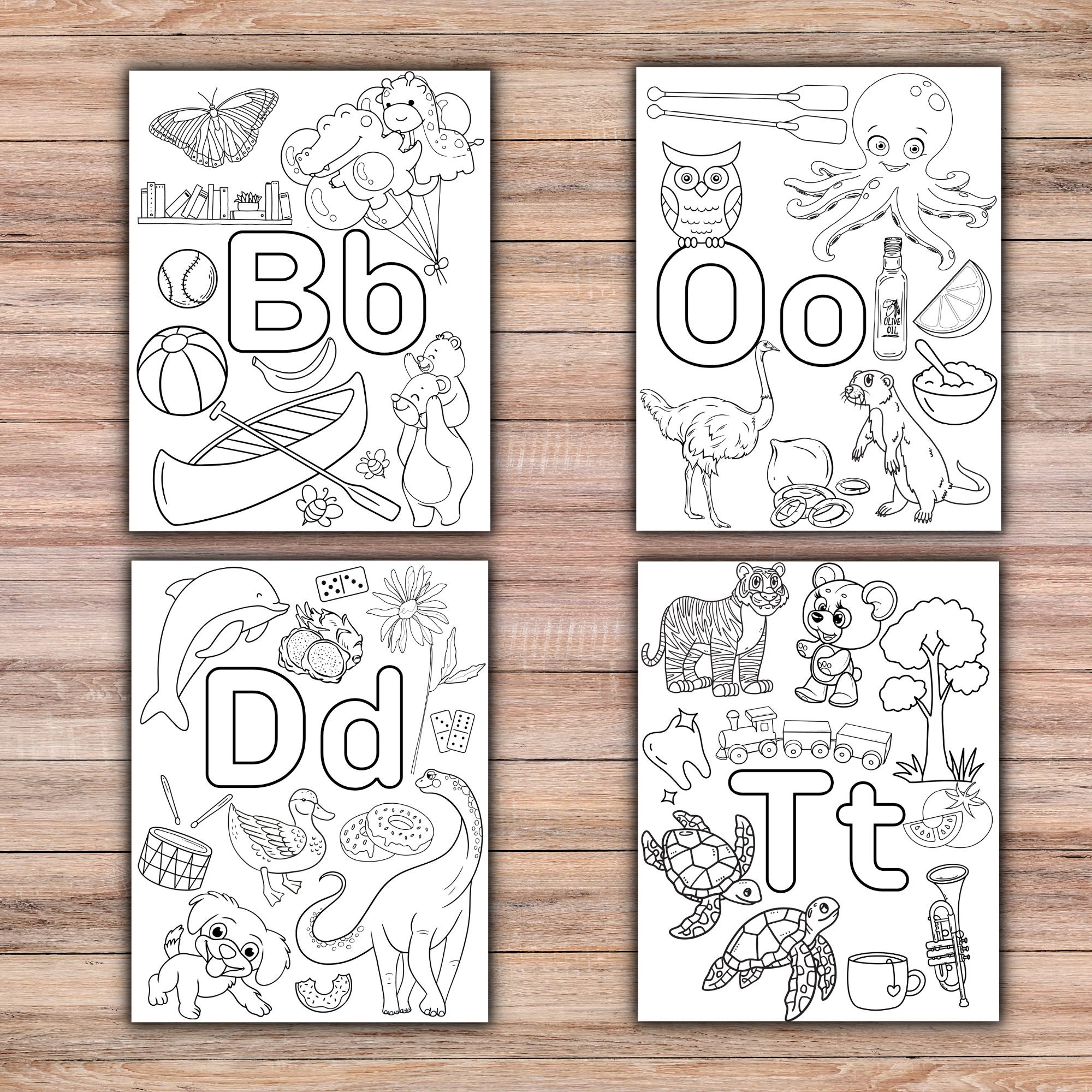 36 Alphabet Numbers Coloring Pages for Kids Digital Download - Etsy