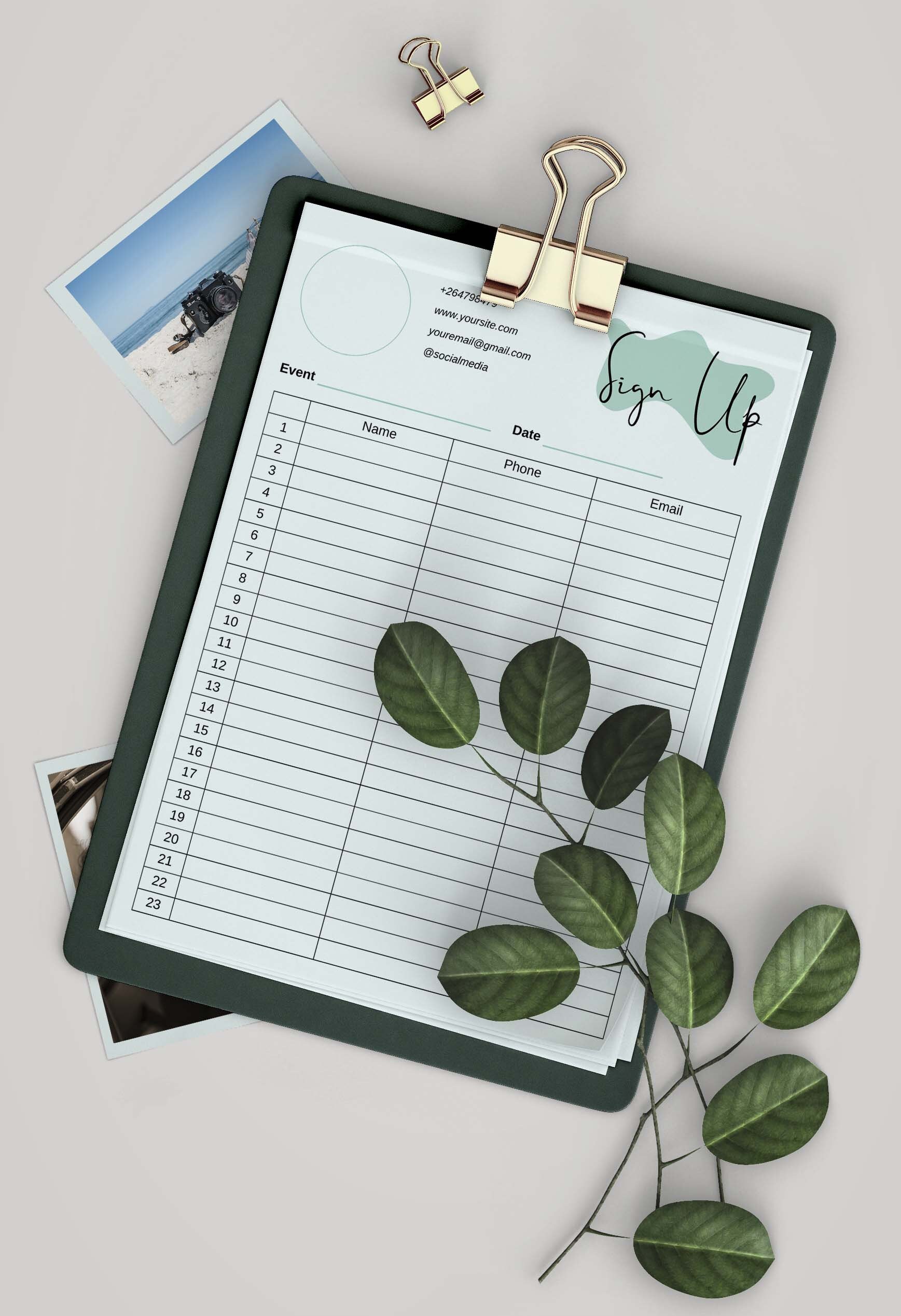 Sign up Sheet Template Editable Sign up Form Digital Download Canva ...