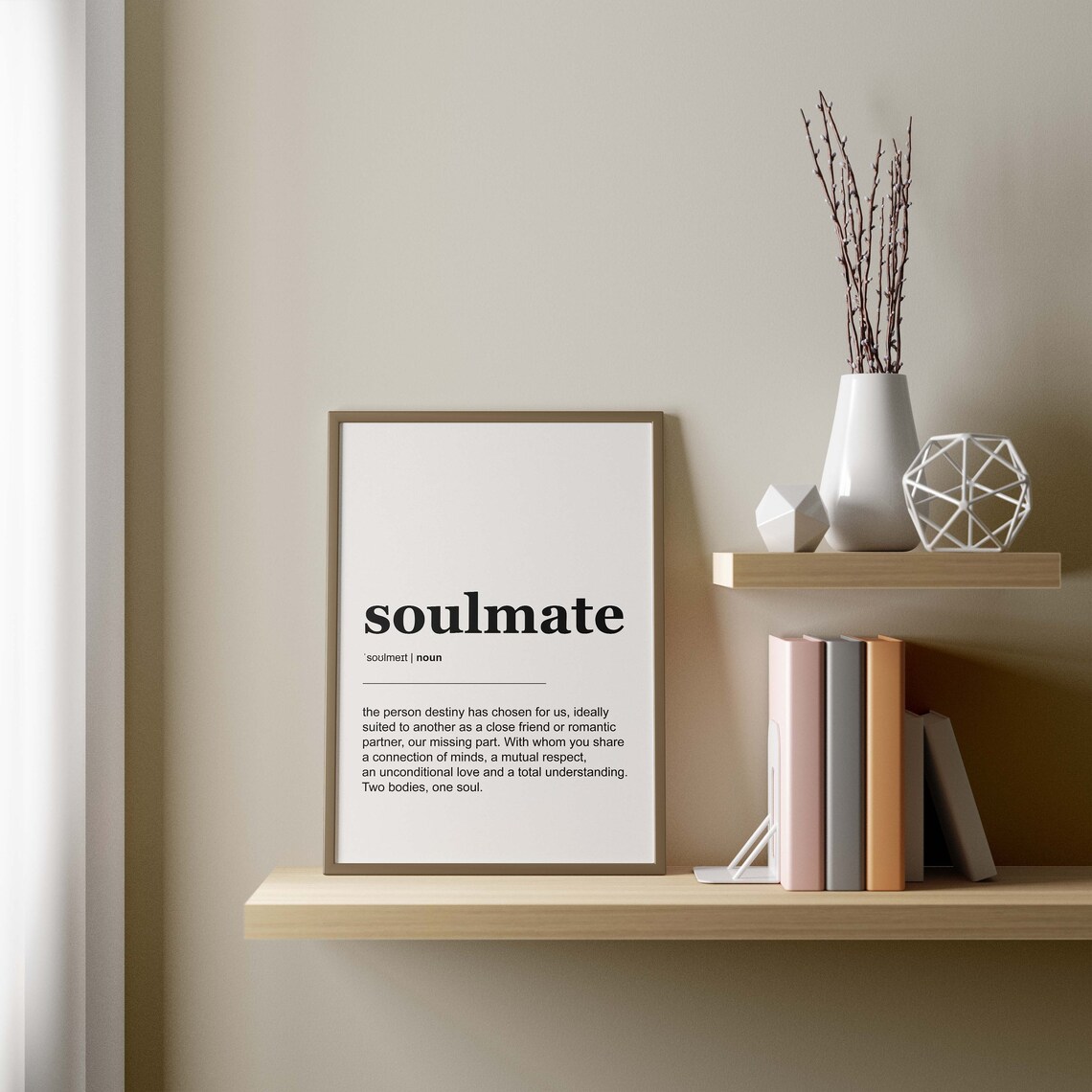 Soulmate Definition Poster Digital Dictionary Print Personalized ...