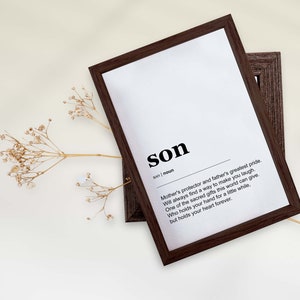 Son Definition Poster Digital Dictionary Print Personalized Birthday ...