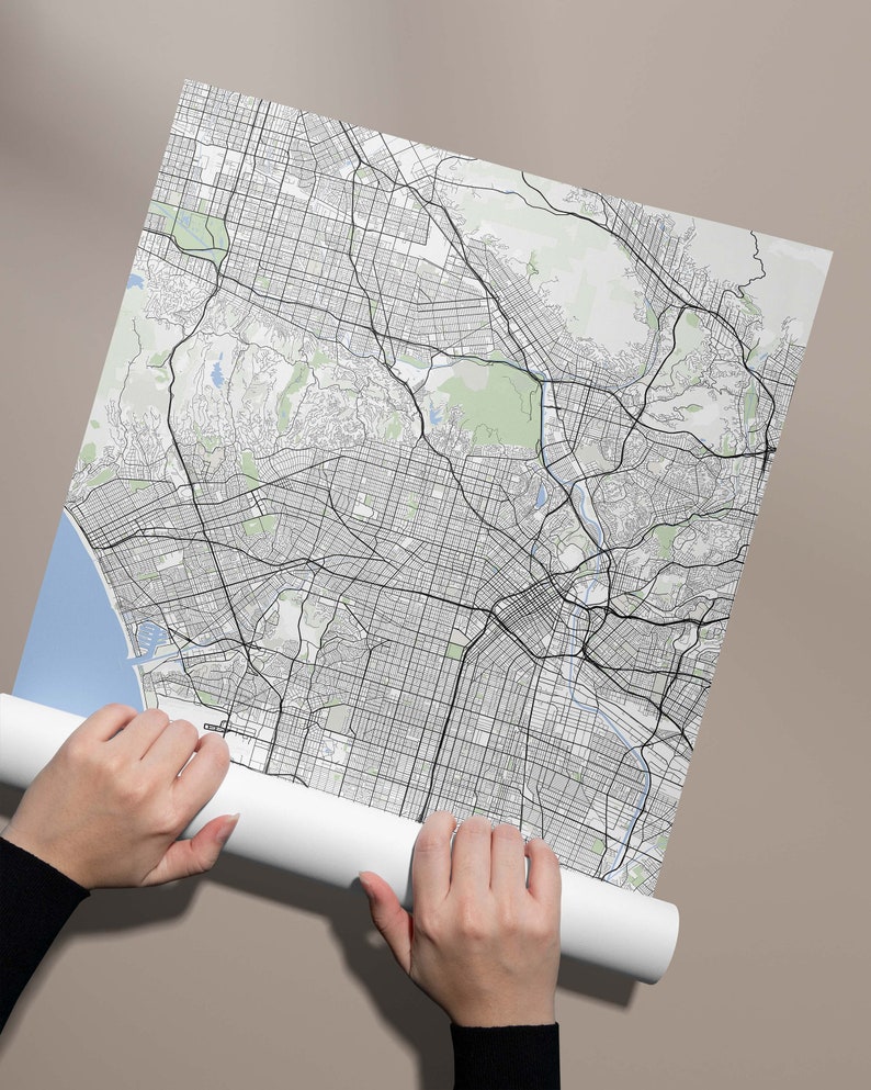 Los Angeles Map Print Printable California Map Poster Digital - Etsy