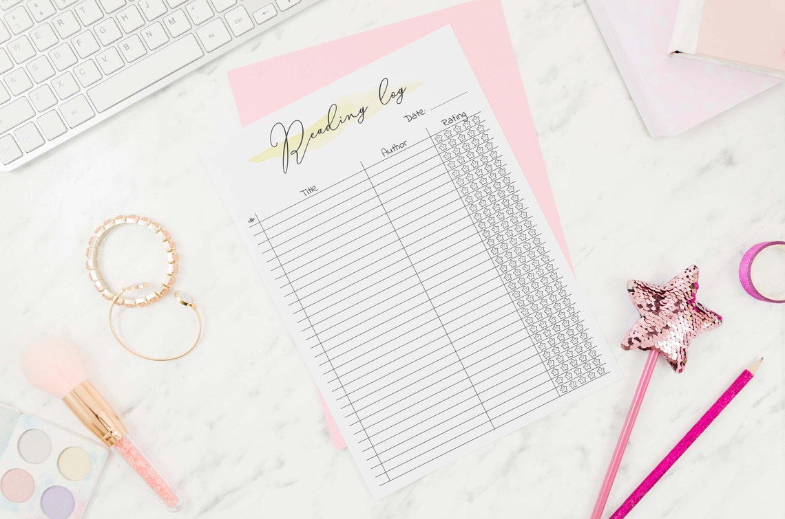 Reading Log Printable Tracker A4 A5 & Letter PDF Digital - Etsy