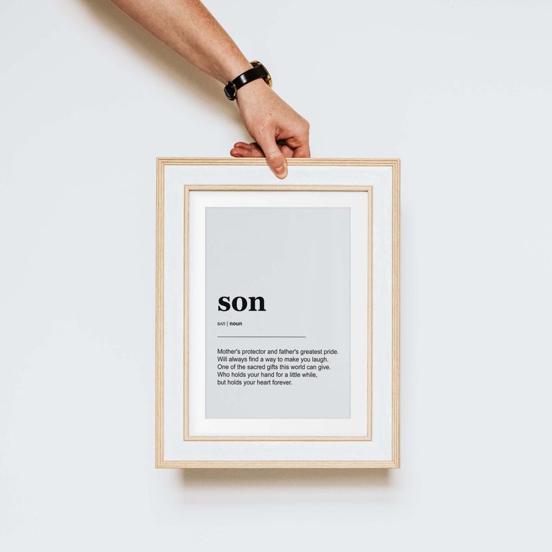 Son Definition Poster Digital Dictionary Print Personalized Birthday ...