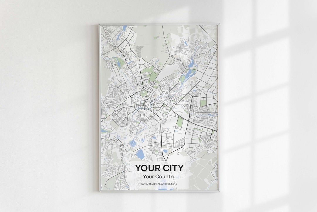 Custom City Map Color Print Personalized Map Poster Digital Download - Etsy