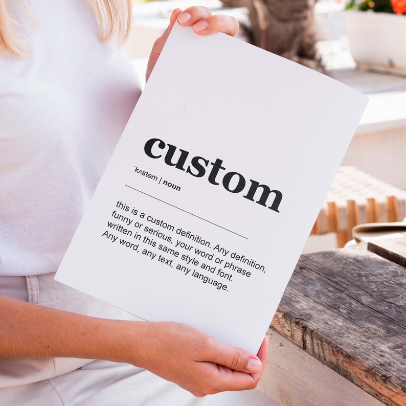 Custom Definition Poster Digital Dictionary Print Personalized Birthday ...