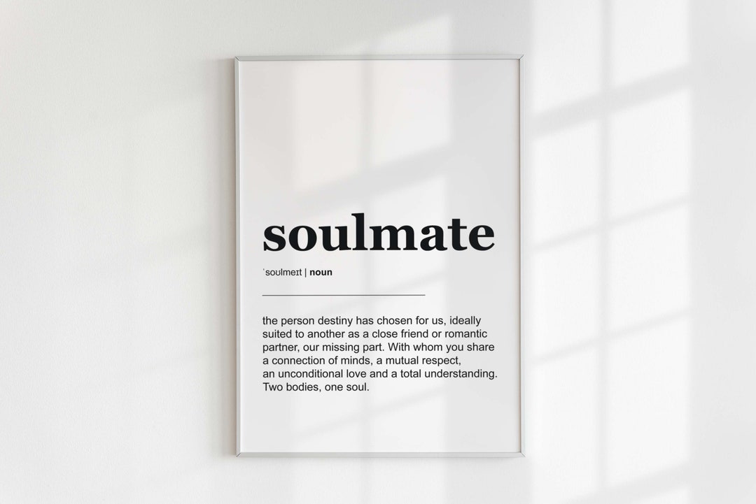 Soulmate Definition Poster Digital Dictionary Print Personalized ...
