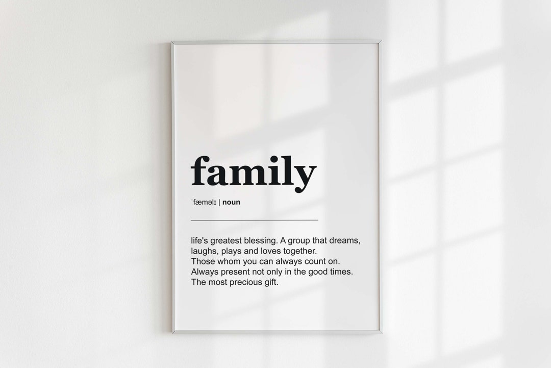 Family Definition Print: Minimalist Dictionary Art (digital Download ...