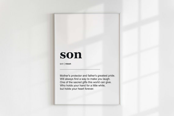 Son Definition Poster Digital Dictionary Print - Etsy
