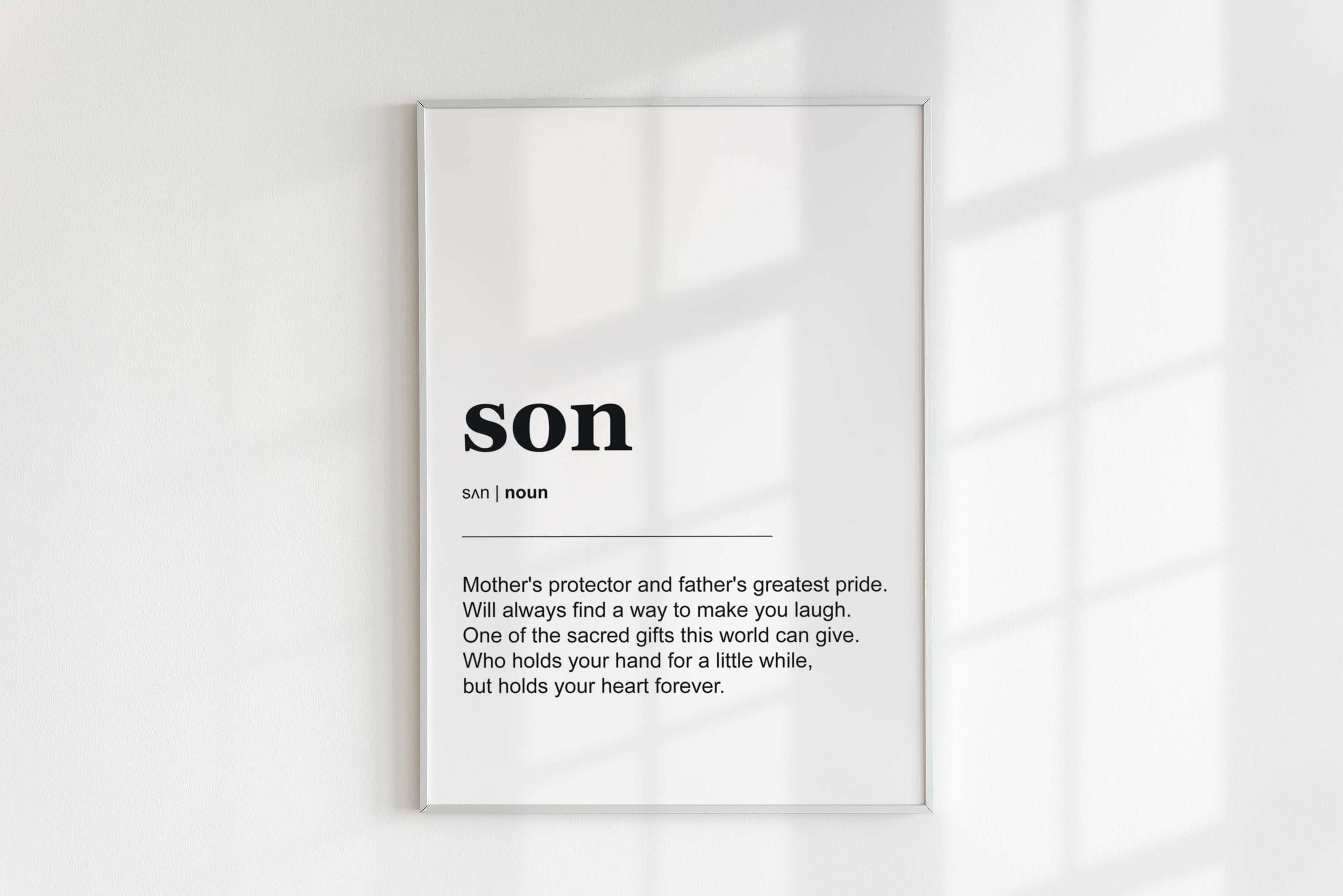 Son Definition Poster Digital Dictionary Print Personalized Birthday ...