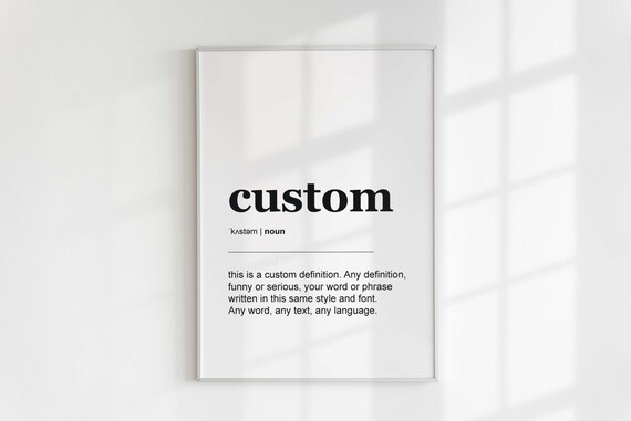 Custom Definition Poster Digital Dictionary Print - Etsy