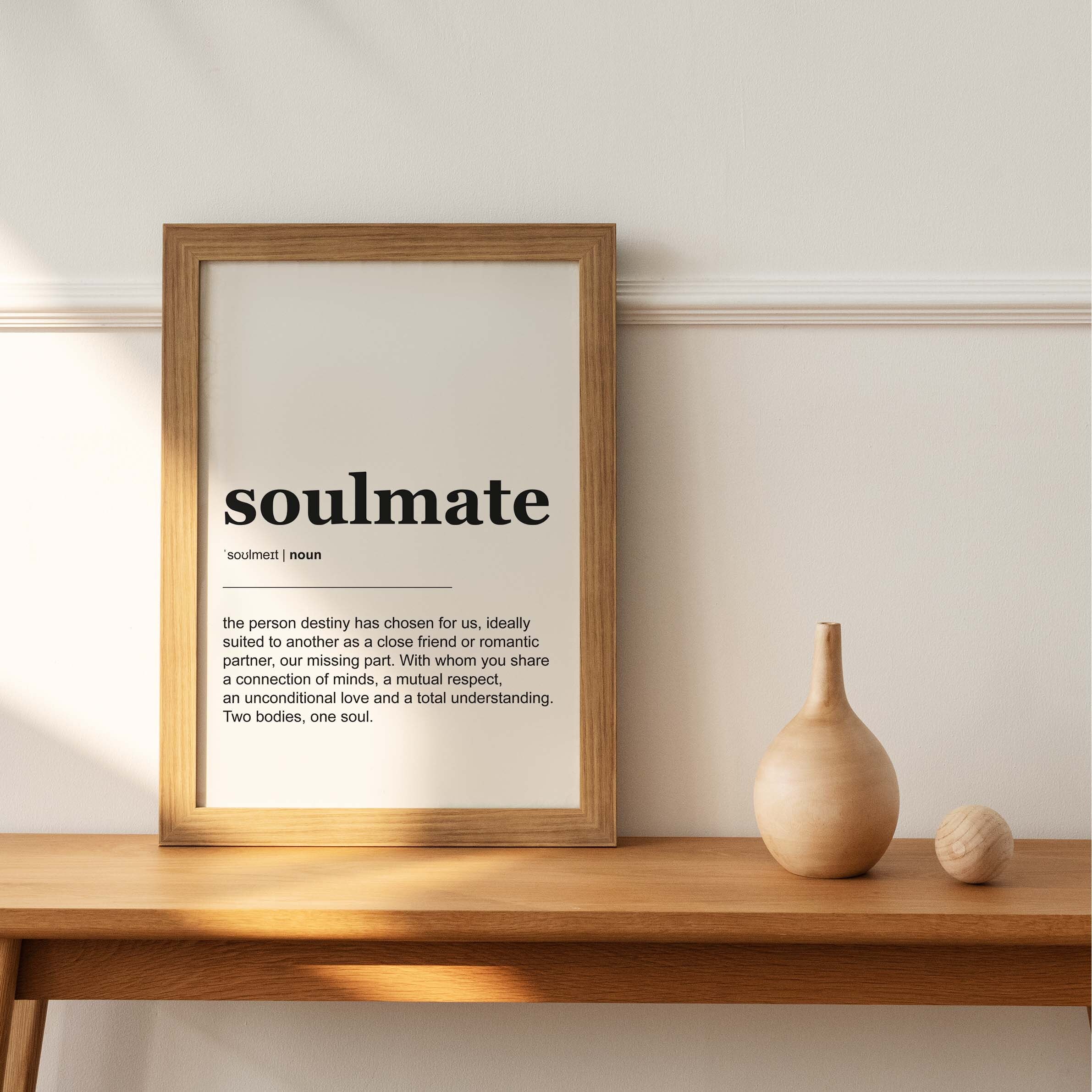 Soulmate Definition Poster Digital Dictionary Print Personalized ...