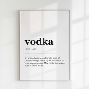 Vodka Definition Poster Printable Dictionary Print Funny - Etsy