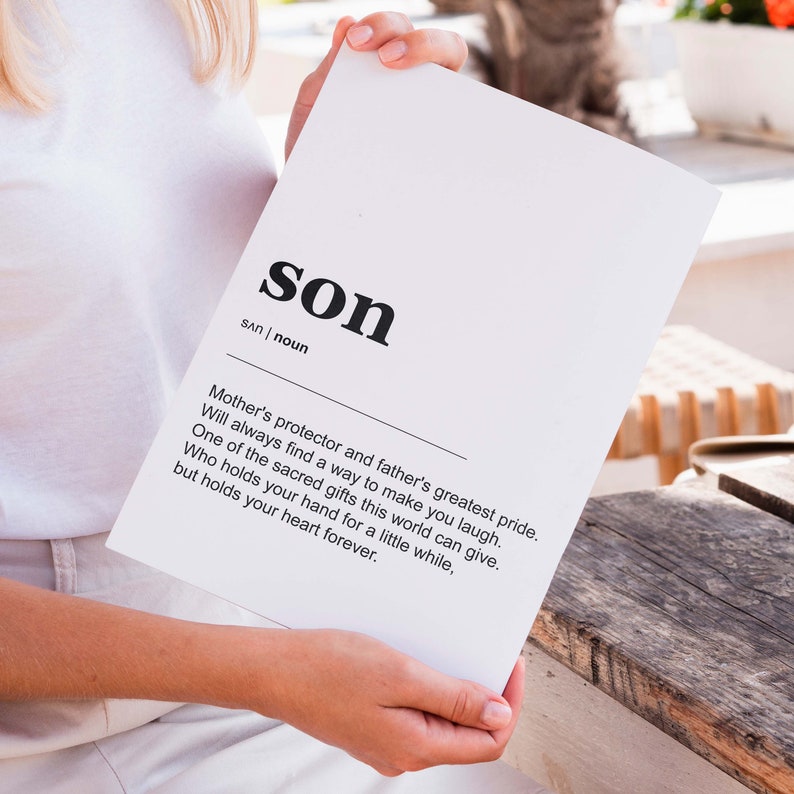 Sohn Definition Poster Digitales Wörterbuch Druck personalisiert ...