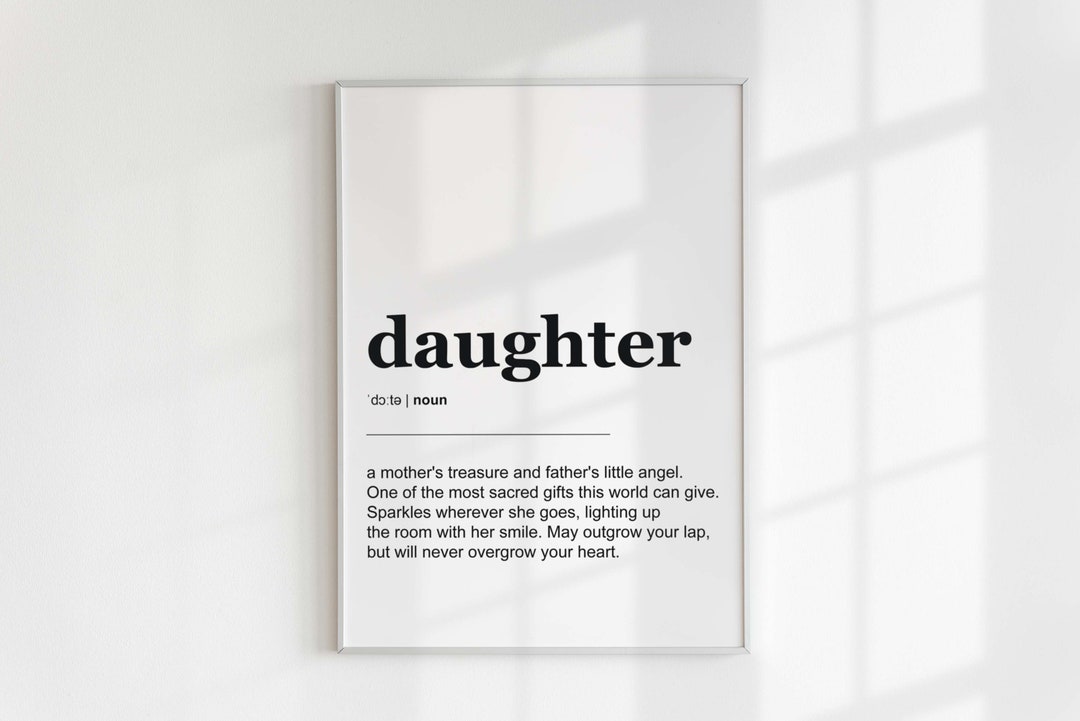 Daughter Definition Poster Digital Dictionary Print Personalized