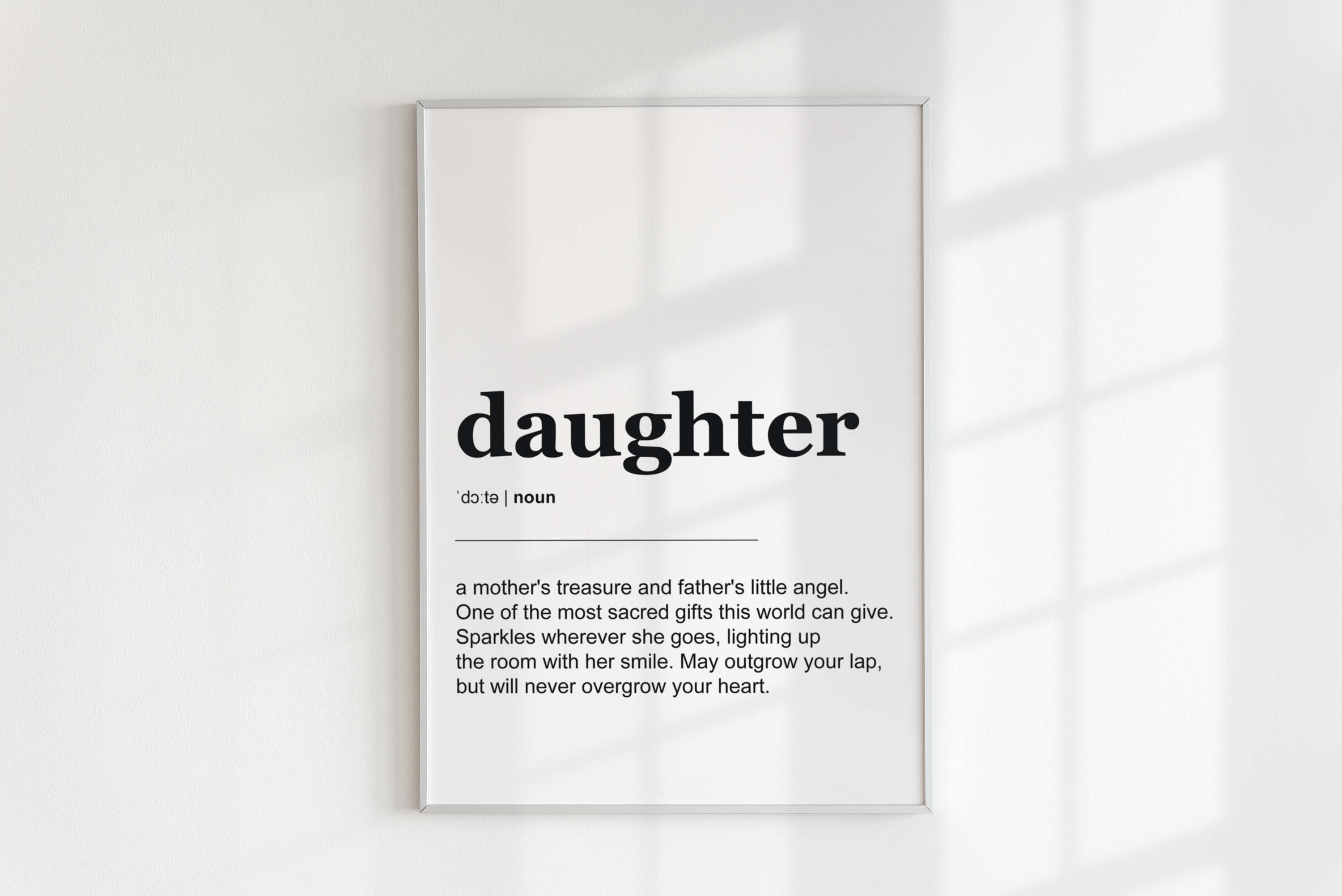 Daughter Definition Poster Digital Dictionary Print Personalized ...