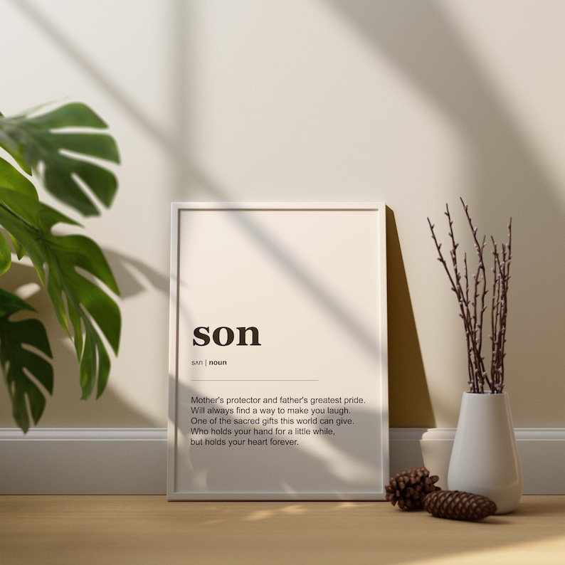 Sohn Definition Poster Digitales Wörterbuch Druck personalisiert ...