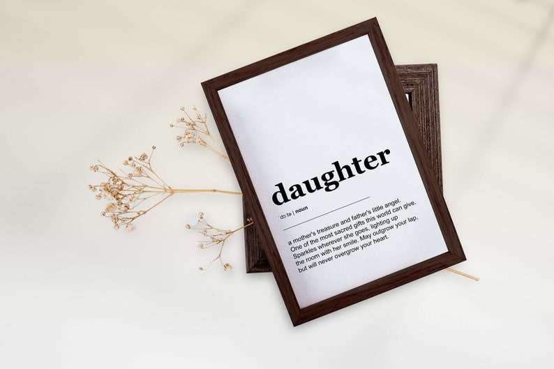 Daughter Definition Poster Digital Dictionary Print Personalized ...