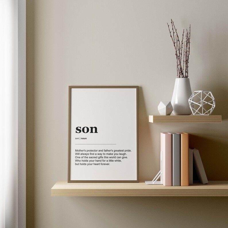 Sohn Definition Poster Digitales Wörterbuch Druck personalisiert ...