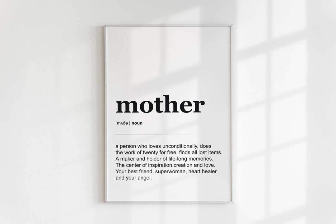 Mother Definition Poster Digital Dictionary Print Personalized Mothers ...