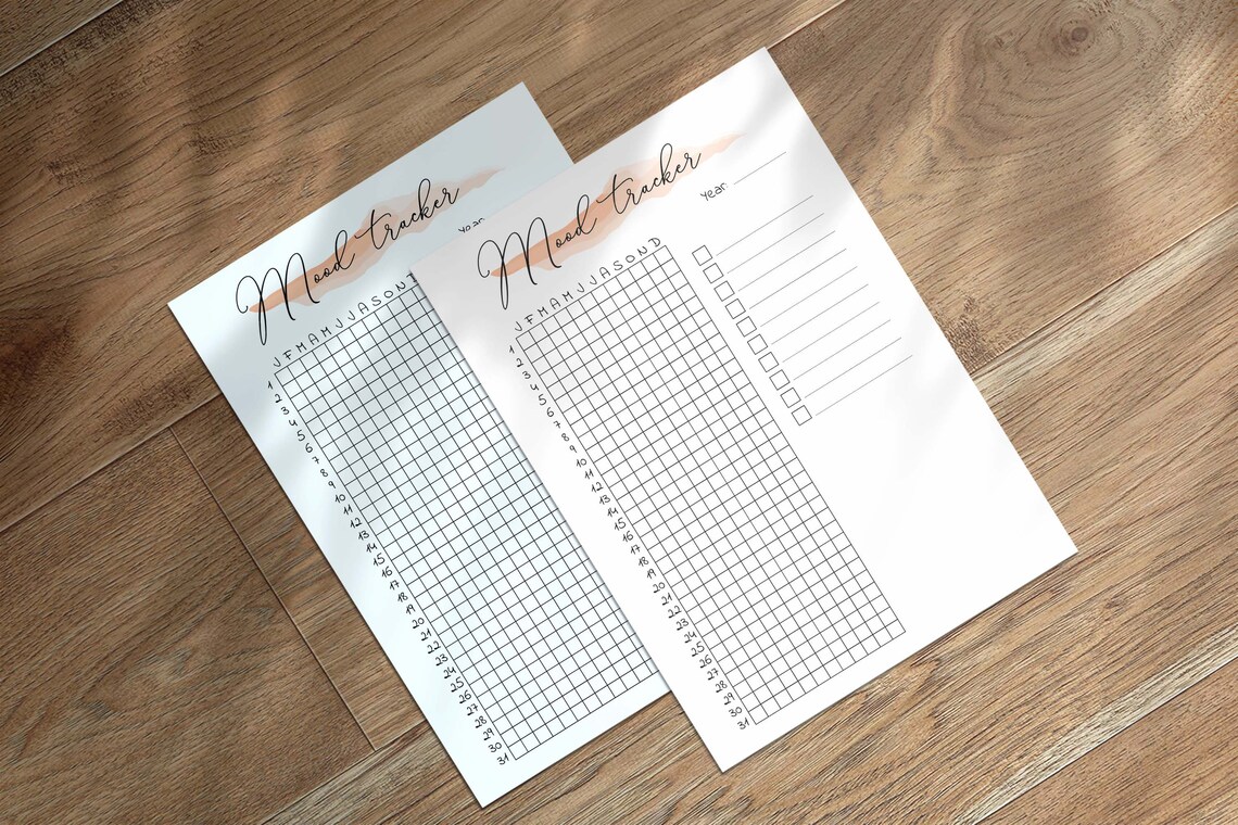 Yearly Mood Tracker Printable Year in Pixels Mood Chart - Etsy Canada