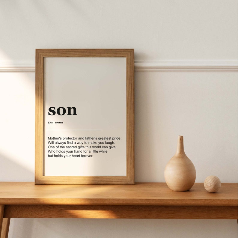 Sohn Definition Poster Digitales Wörterbuch Druck personalisiert ...