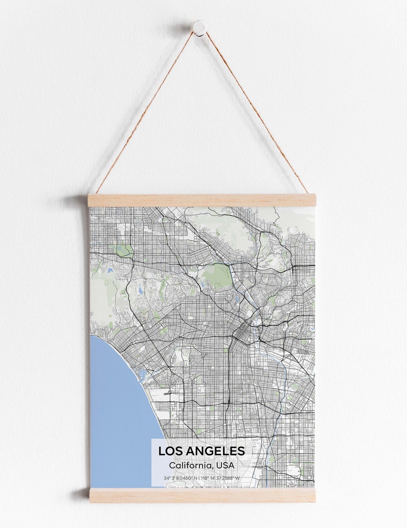 Los Angeles Map Print Printable California Map Poster Digital - Etsy