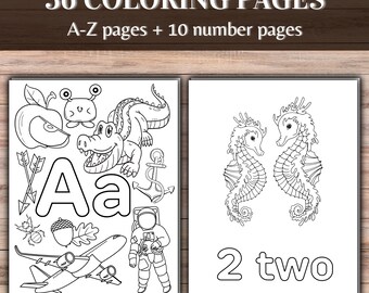 Numbers Coloring Book - Etsy