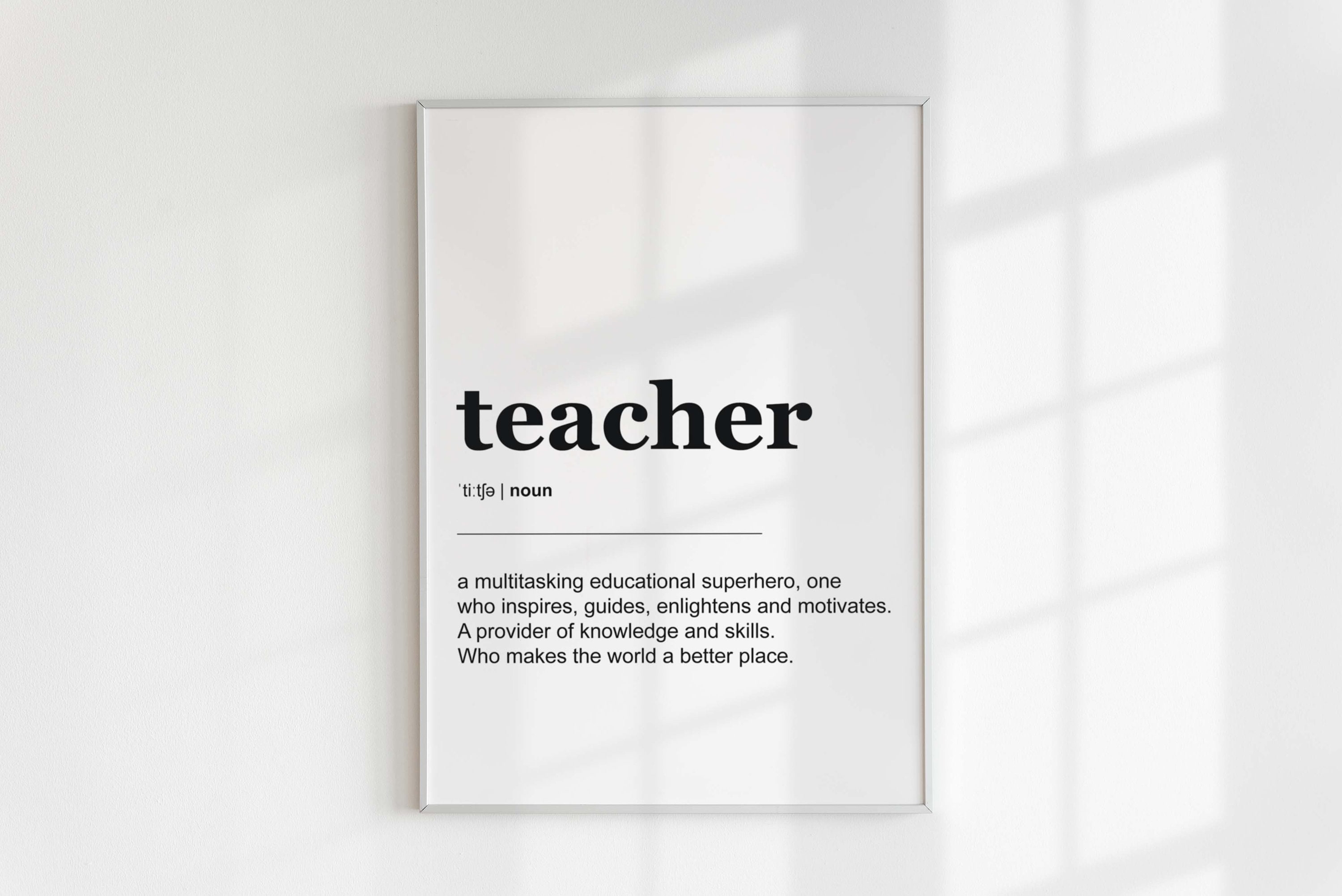 Teacher Definition Poster Digital Dictionary Print Personalized Teacher ...