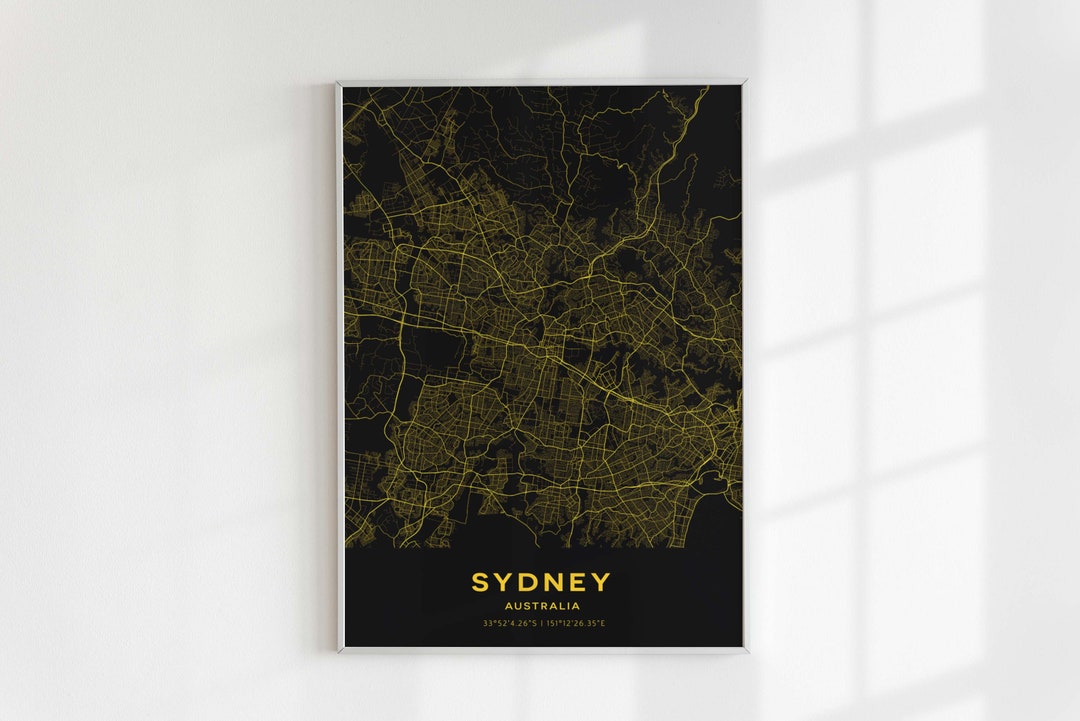 Sydney City Map Personalized Map Poster Custom Map Print - Etsy