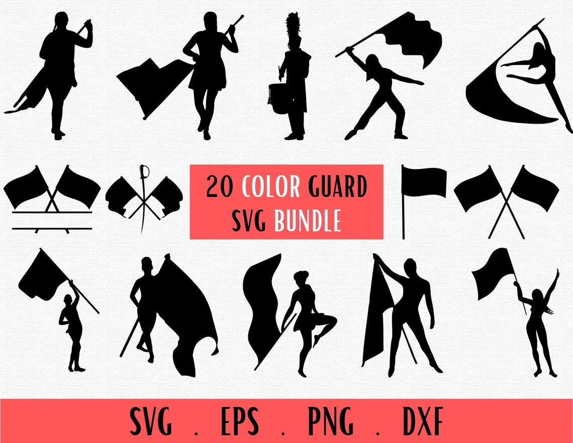 Color Guard Svg Color Guard Flag Band Split Monogram Color - Etsy