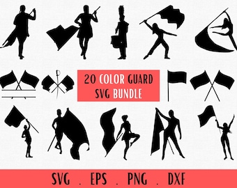 Flag Rifle Colorguard Clipart