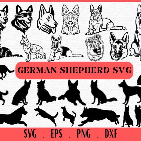German Shepherd Head Silhouette Svg - Etsy