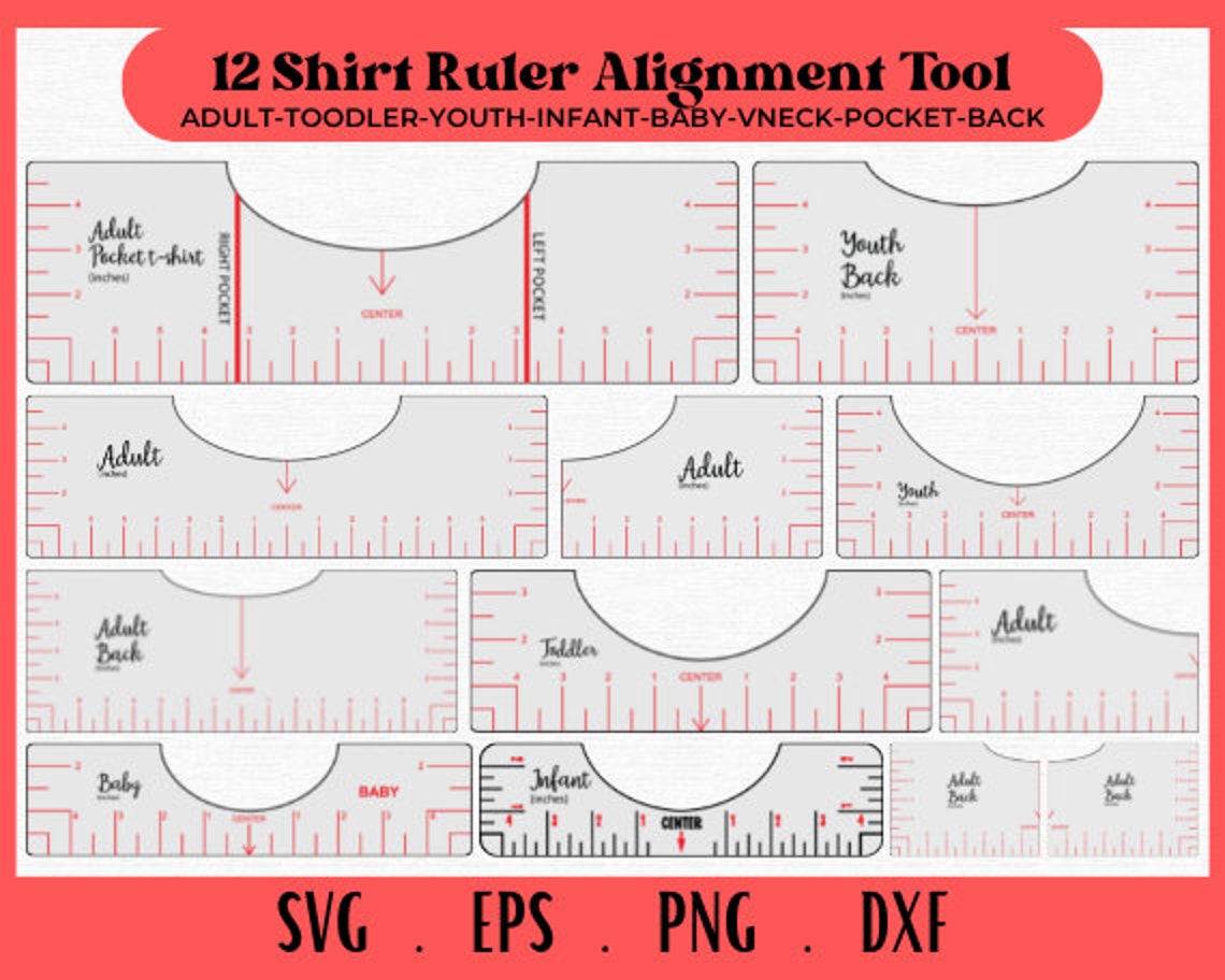 Printable T-shirt Alignment Tool Alignment Tool Svg Tshirt - Etsy