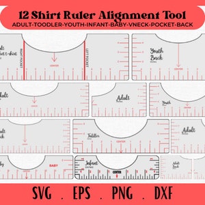 Printable T-shirt Alignment Tool, Alignment Tool Svg, Tshirt Ruler Svg ...