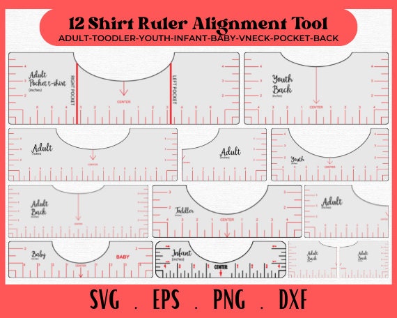 Printable T-shirt Alignment Tool Alignment Tool Svg Tshirt - Etsy