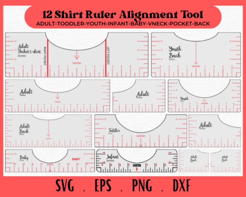 Printable T-shirt Alignment Tool Alignment Tool Svg Tshirt - Etsy