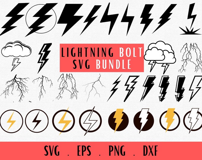 Lightning Svg Bundle Thunder Svg Lightning Bolts Svg Lightning Strikes ...