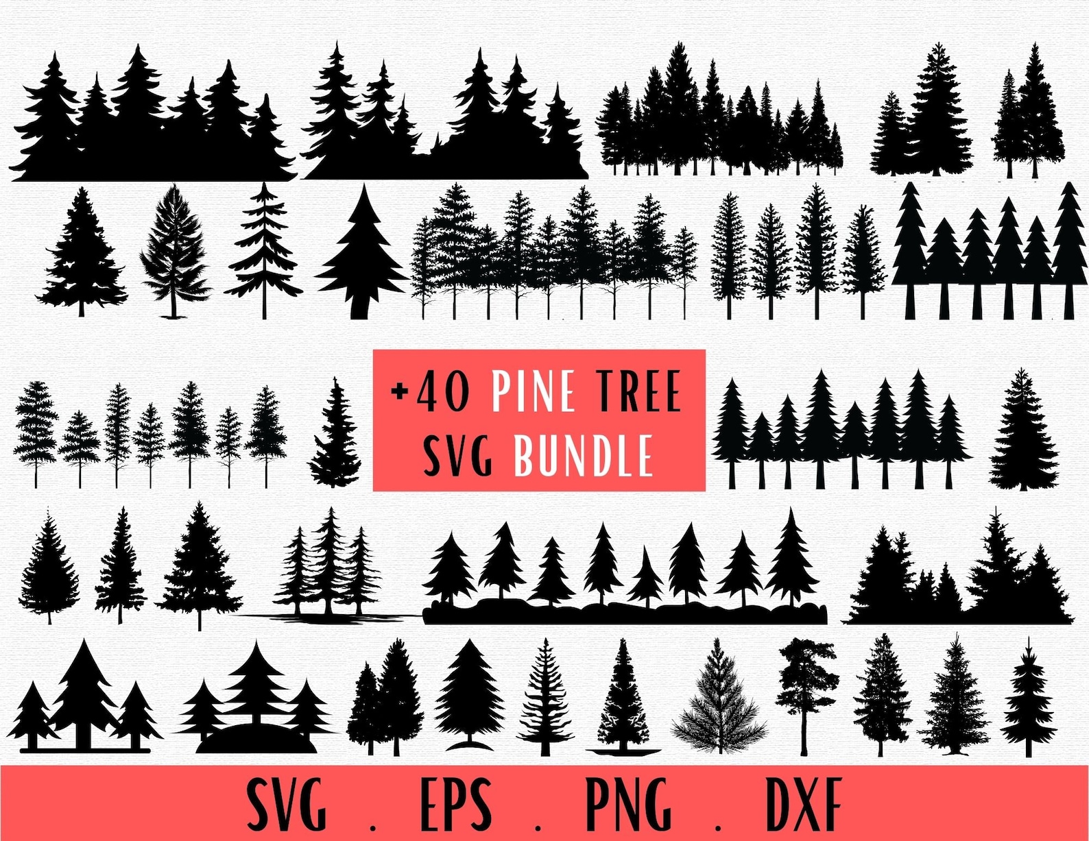 Pine Tree Svg Forest Svg Tree Line Svg Pine Tree Clipart - Etsy