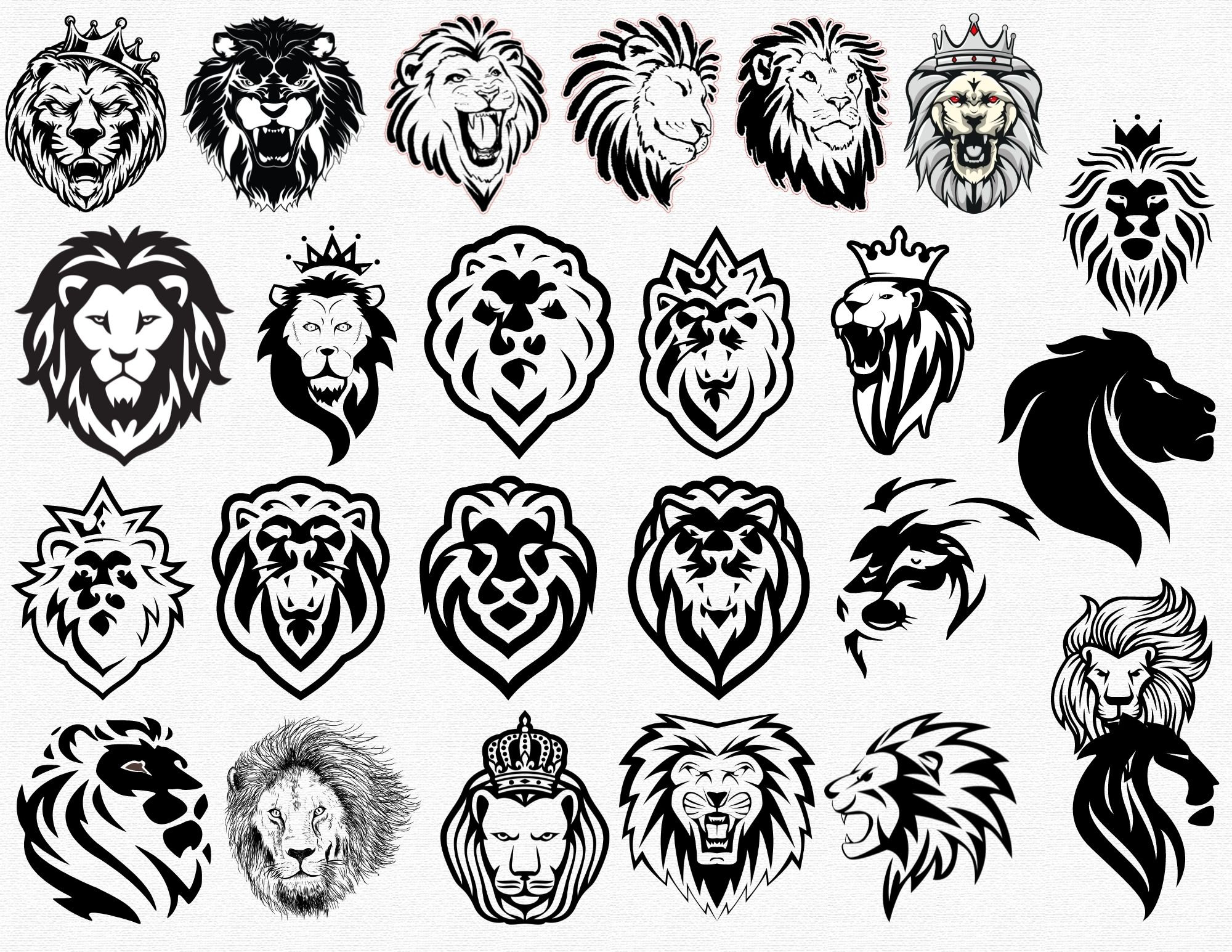 Rey León svg cabeza de león svg león svg corona de cabeza - Etsy México