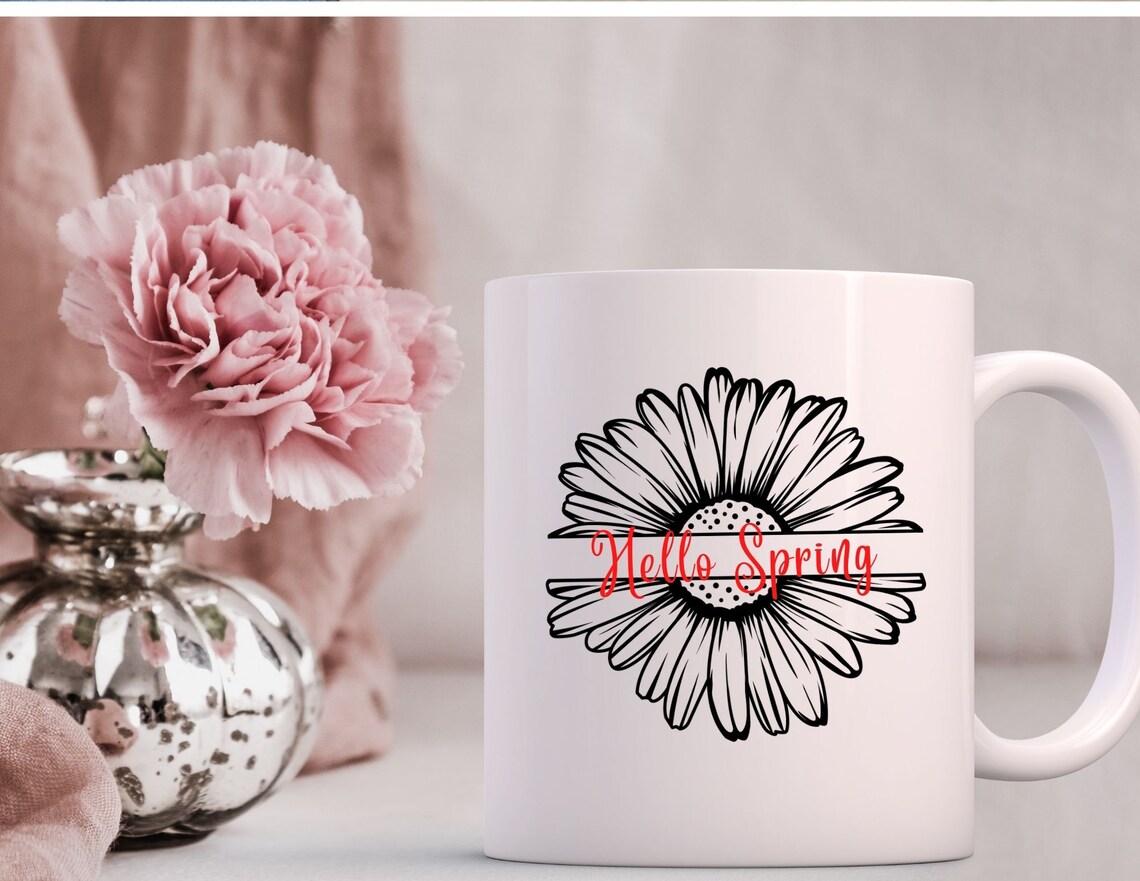 Daisy Svg DAISY Flower Clipart Daisy Monogram Svg Half - Etsy