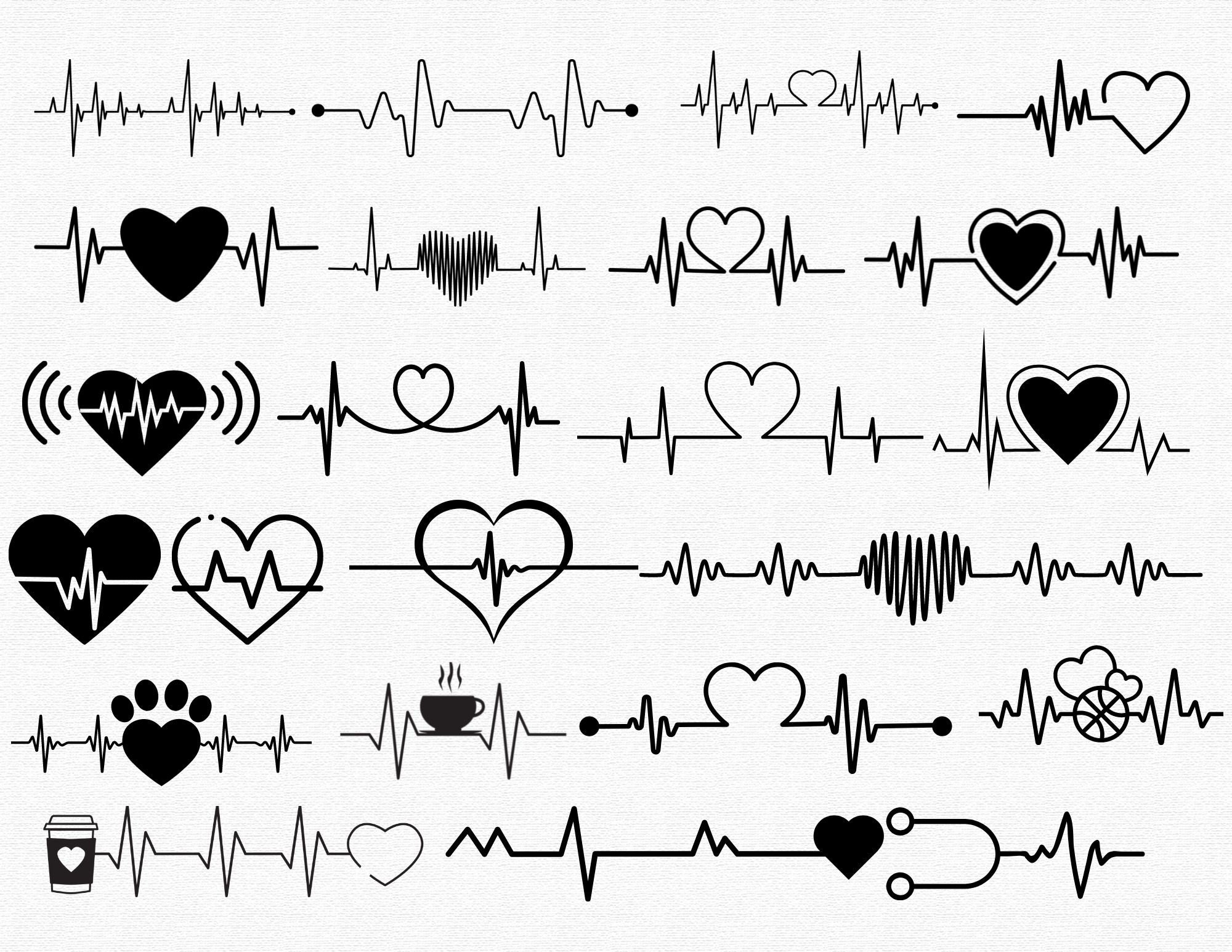 Heart Beat Svg Ekg Svg Dog Heartbeat Svg Clipart Vector Cut - Etsy
