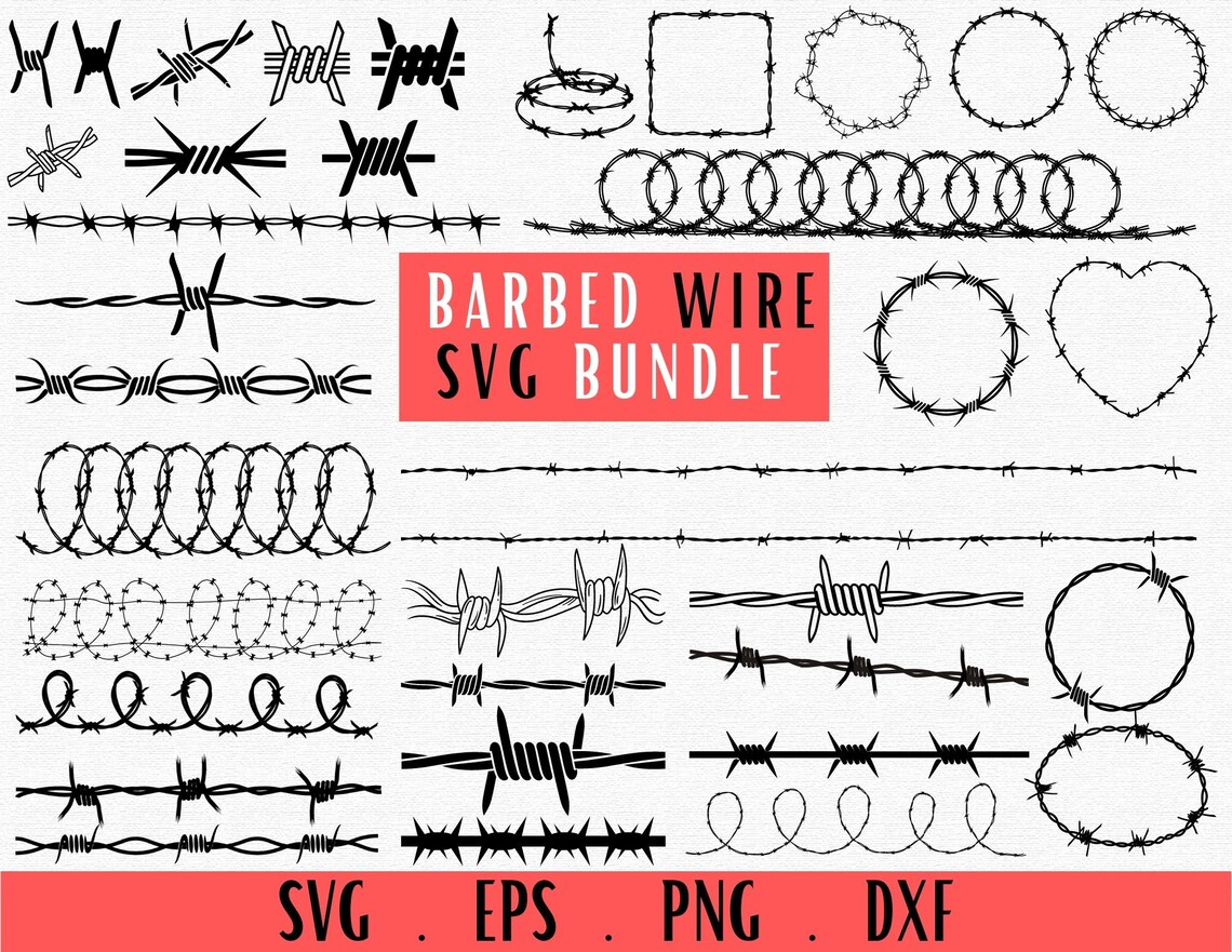 Barbed Wire Svg Fencing Svg Jail Wire Border Barbed Wire - Etsy UK
