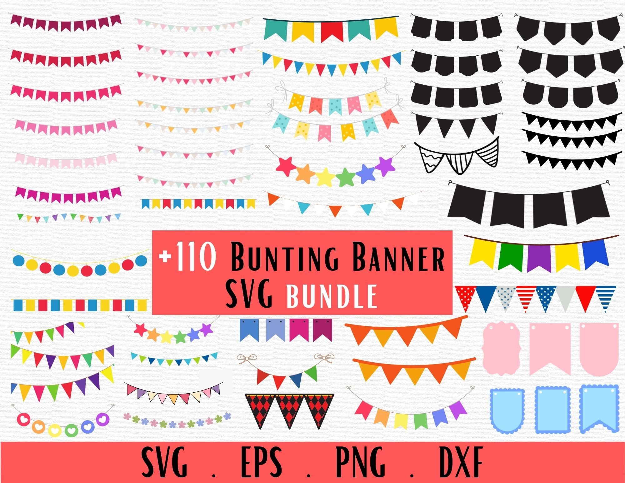 Bunting Banner Svg Bunting Birthday SVG Bunting Banner SVG - Etsy
