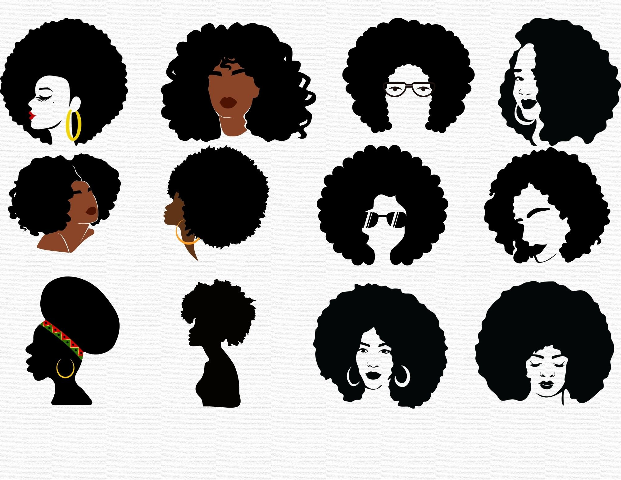 Afro Woman SVG Afro Girl Svg Afro Queen Svg Afro Lady Svg - Etsy